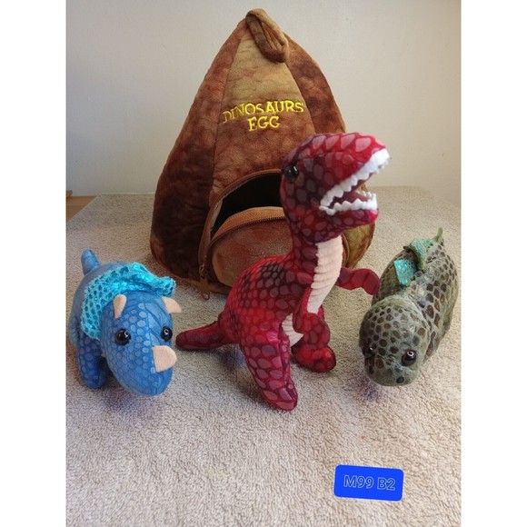 Hug Me Toys | Toys | Dinosaur Volcano Cave House With 3 Plush Toys ...